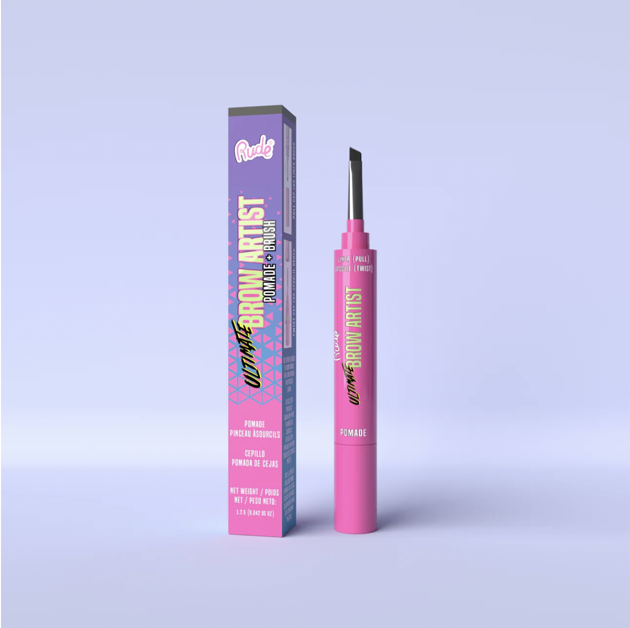 Rude - Ultimate Brow Artist Pomade And Brush - Black Brown | MAKEMORE